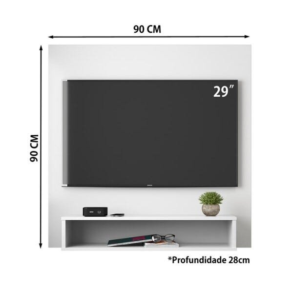 Painel para TV 32 Polegadas Paris Branco Hg Milani Store | MadeiraMadeira