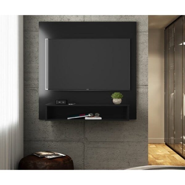 Painel para TV 32 Polegadas Paris Preto Hg Milani Store | MadeiraMadeira