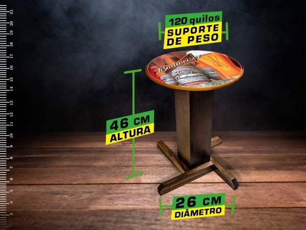 Jogo de Mesa MDF Com 4 Banquinhos Para Área De Churrasco e Petiscaria ...