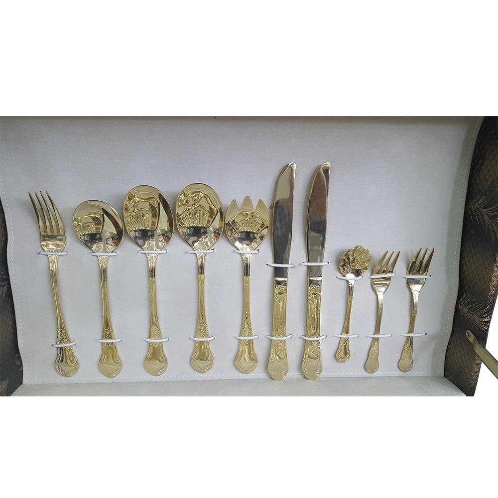 Faqueiro Italiano 86 Peças inox Banhado a Ouro | MadeiraMadeira