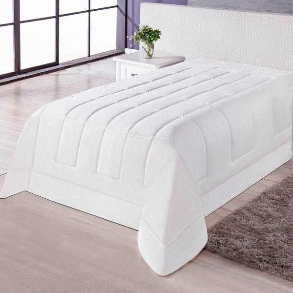 Edredom Casal Basic Microfibra Branco | MadeiraMadeira