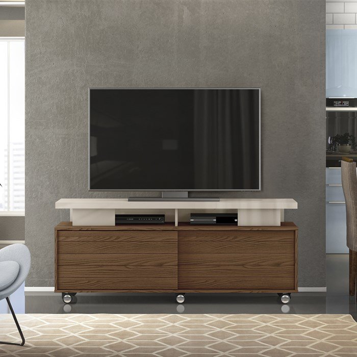 Rack Para TV 60 Pol 20133 Caiena Creme Dj Moveis | MadeiraMadeira