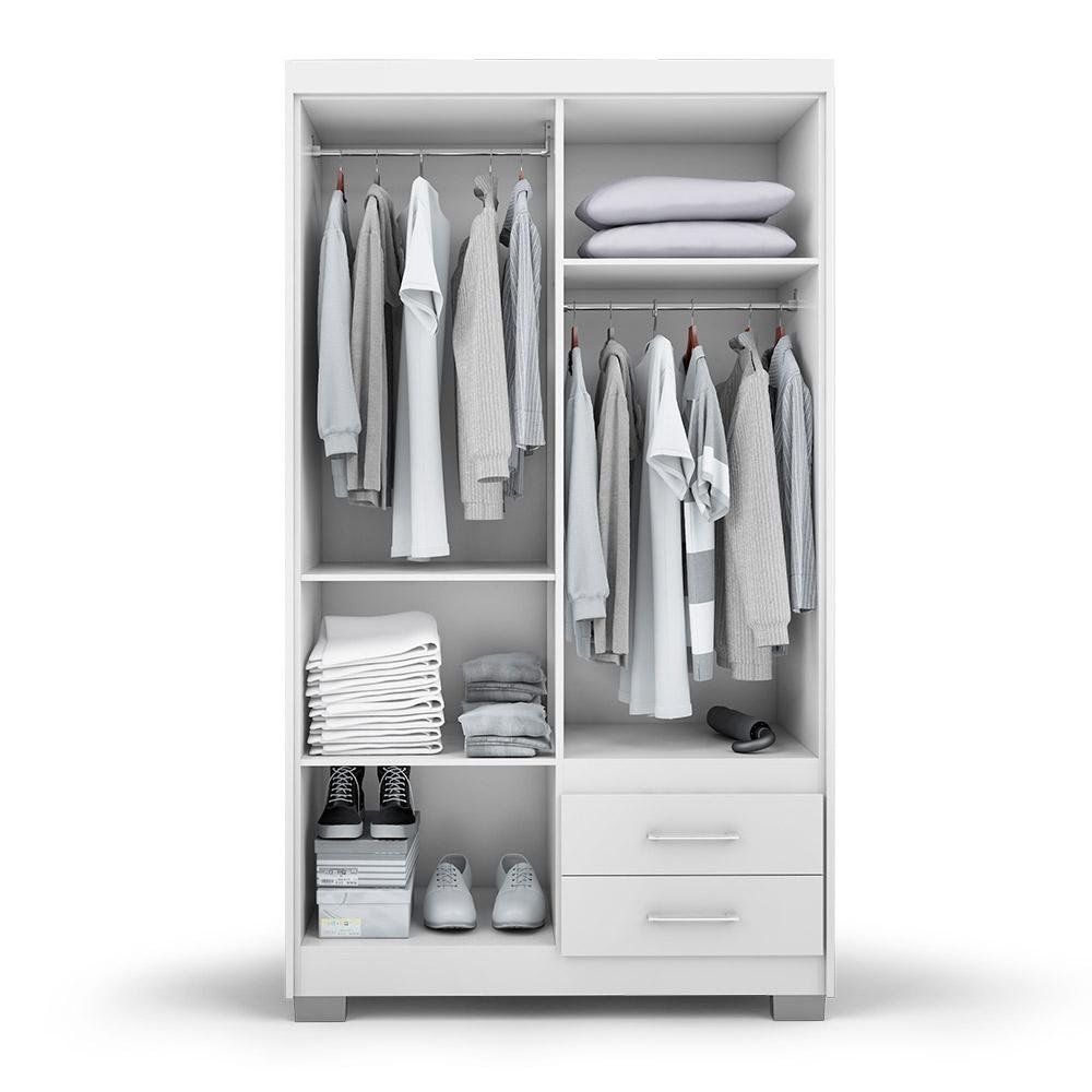 Guarda Roupa Com Pé Branco Primacy Batrol | MadeiraMadeira