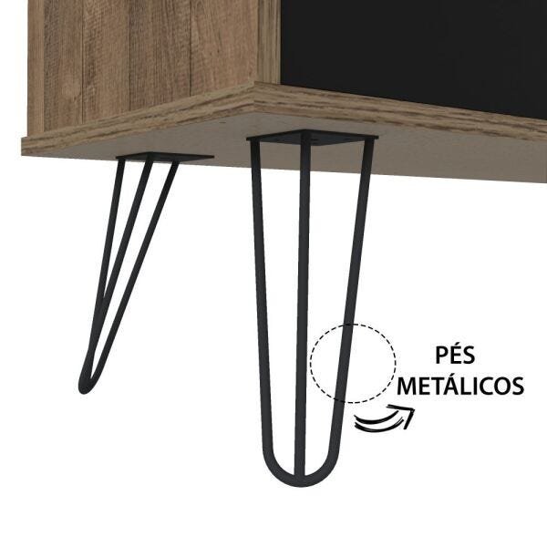 Rack para TV até 60 Polegadas Liberty 4 Portas Rústico/Preto - Artely ...