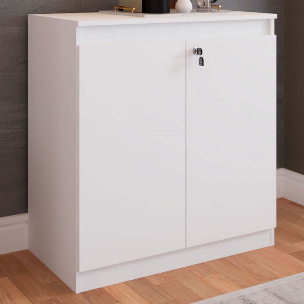 Armário para Escritório Concord 2 Portas com Chave Branco - Pnr Móveis ...