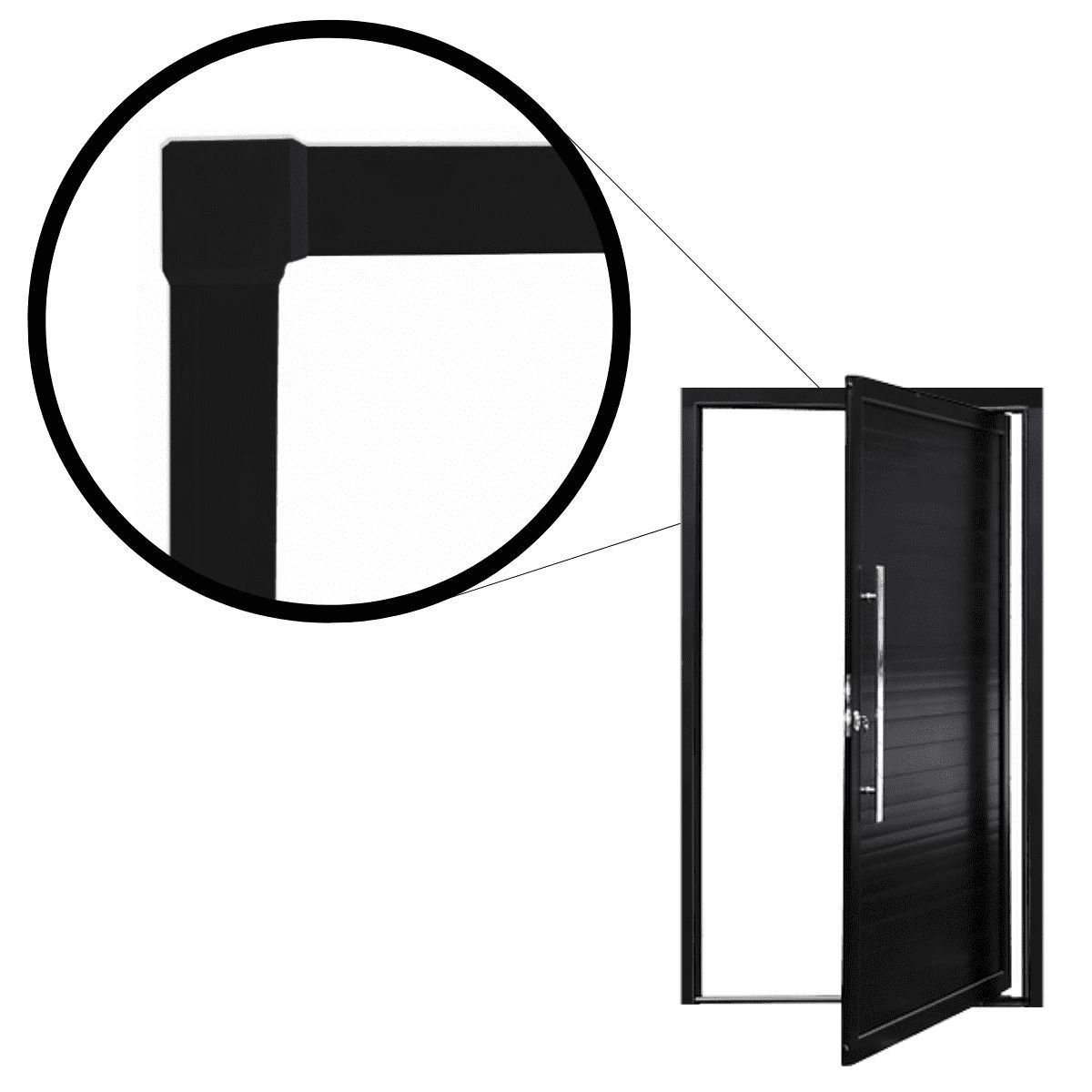 Arremates Alisares Preto Para Portas Pivotante | Linha Premium A=2,16m ...