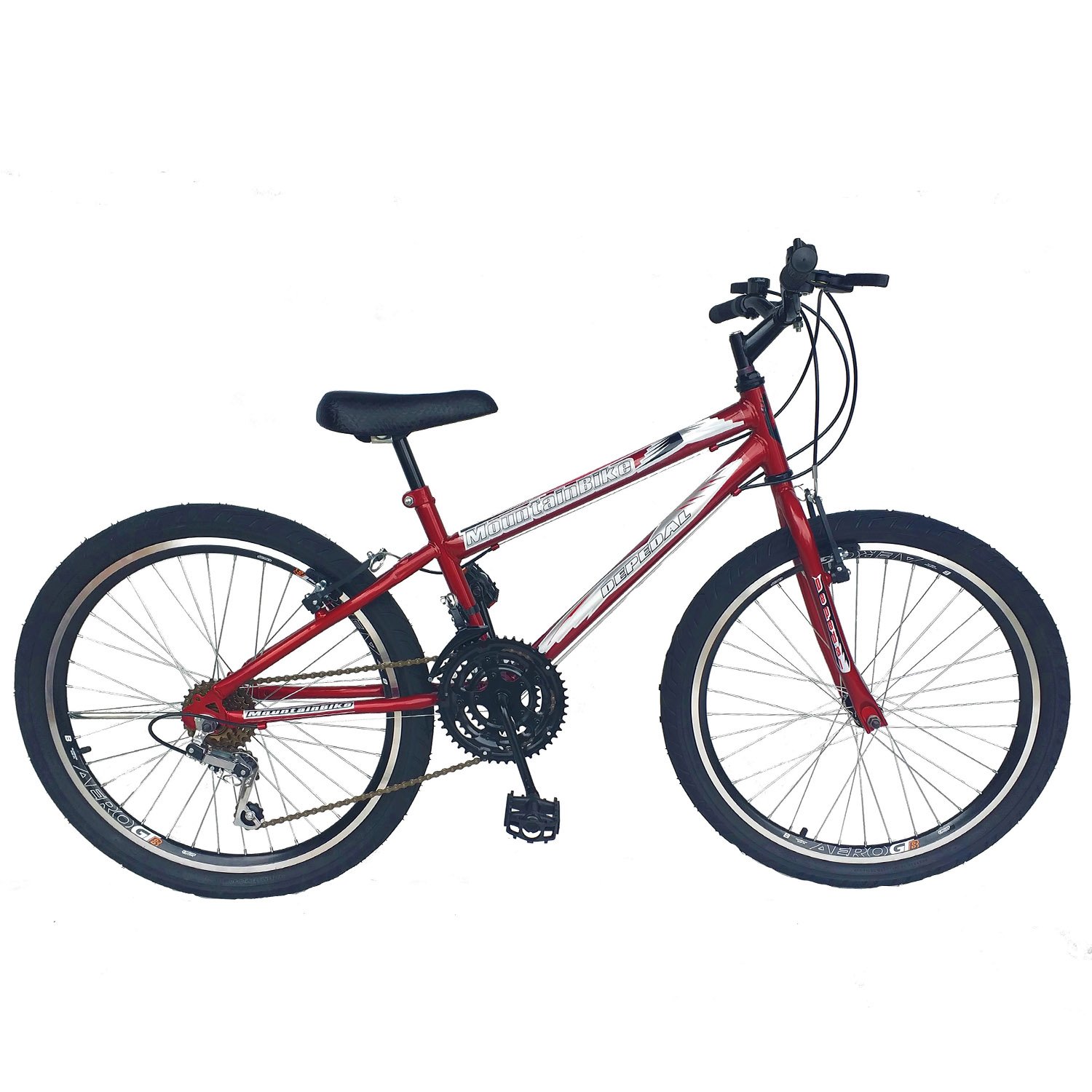BICICLETA MOUNTAIN BIKE ARO 24 AERO /UNISSEX - VERMELHA | MadeiraMadeira