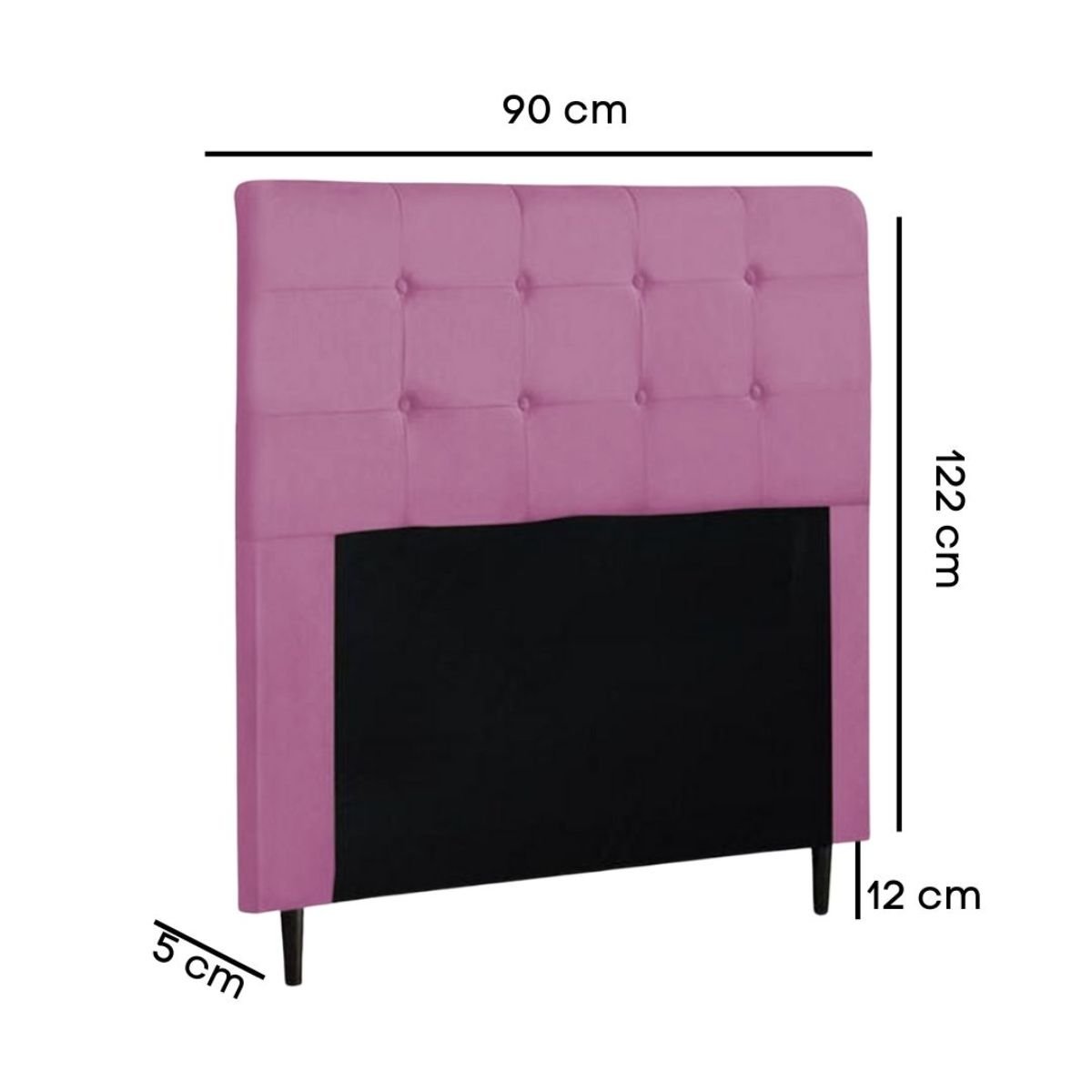 Cabeceira Estofada Cama Box Solteiro 90cm Ariadne Suede Rosa ...