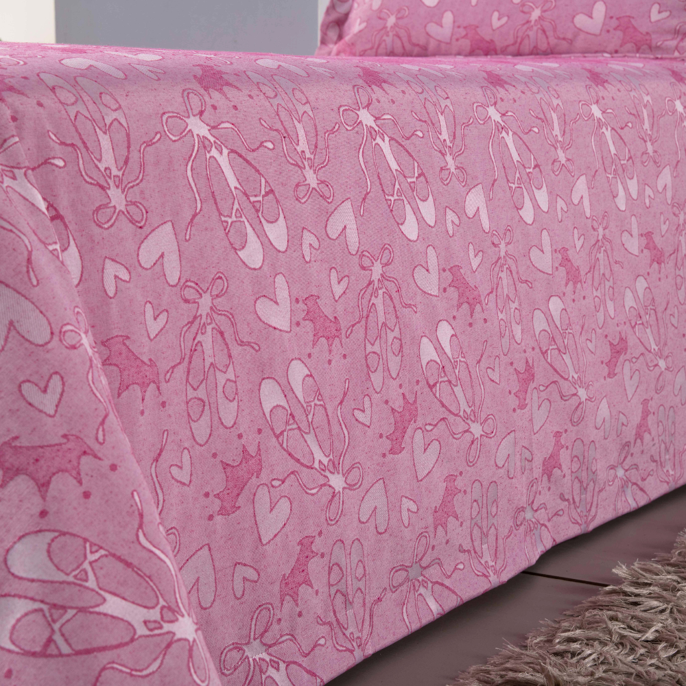 Kit Cobre Leito Rosa Ballet 2 Peças Solteiro Algodão Tecido Jacquard ...