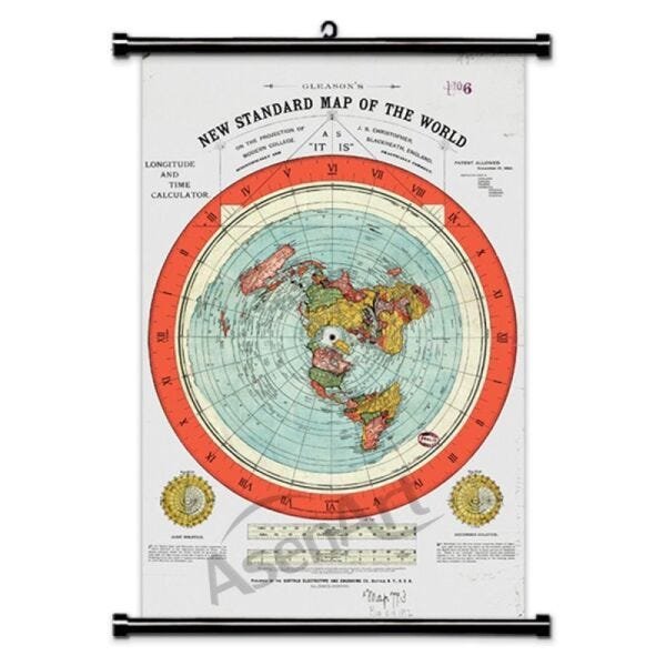 Terra Plana Mapa Do Mundo De Gleason Decorativo + Molde | MadeiraMadeira