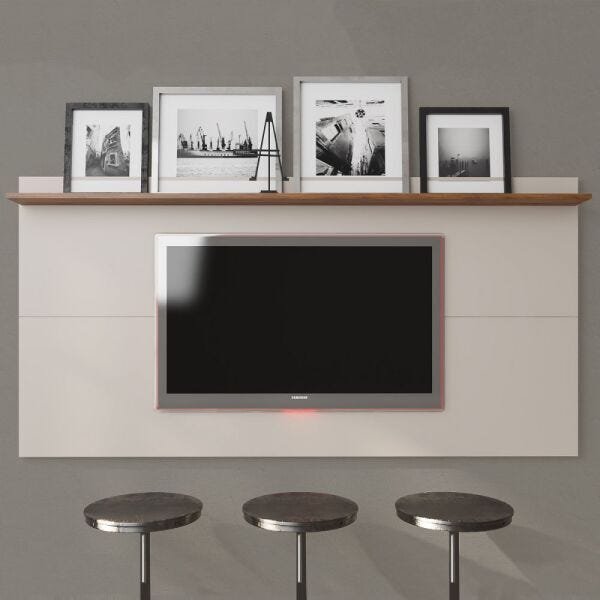Painel para TV até 50 Polegadas Jhon Off White/Seda - Viero Móveis ...