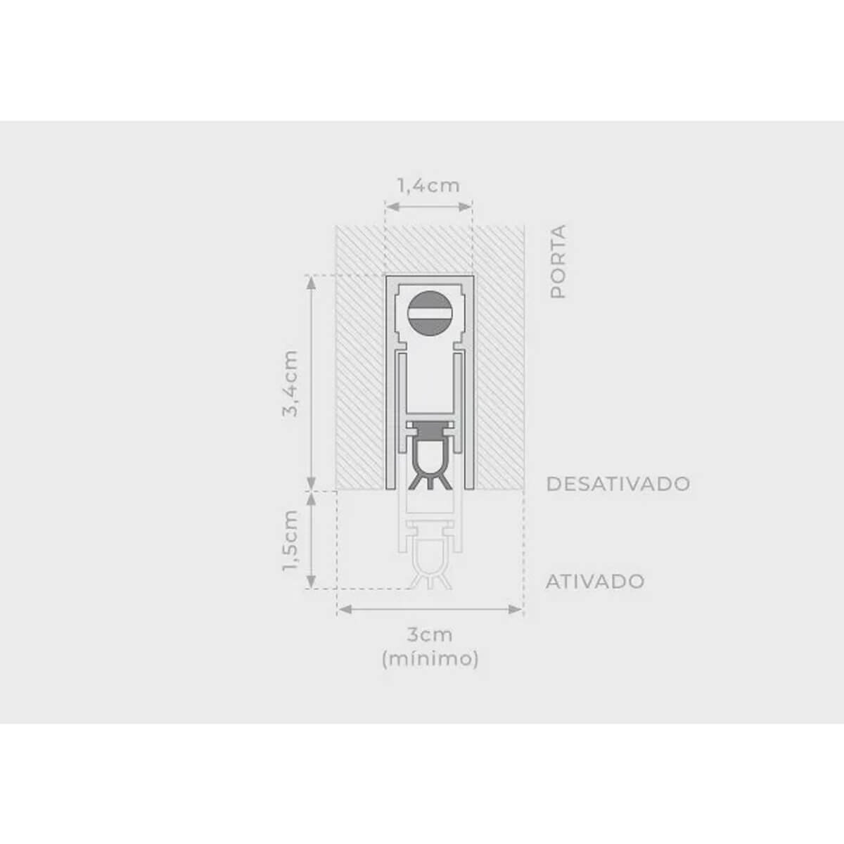 Veda Porta Automático Ajustável Vedante Porta Alumínio 72 cm de Embutir ...