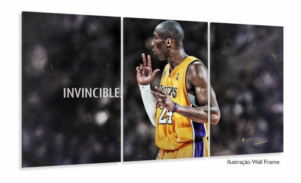 Quadro decorativo Kobe Bryant Invincible Tela em Tecido | MadeiraMadeira