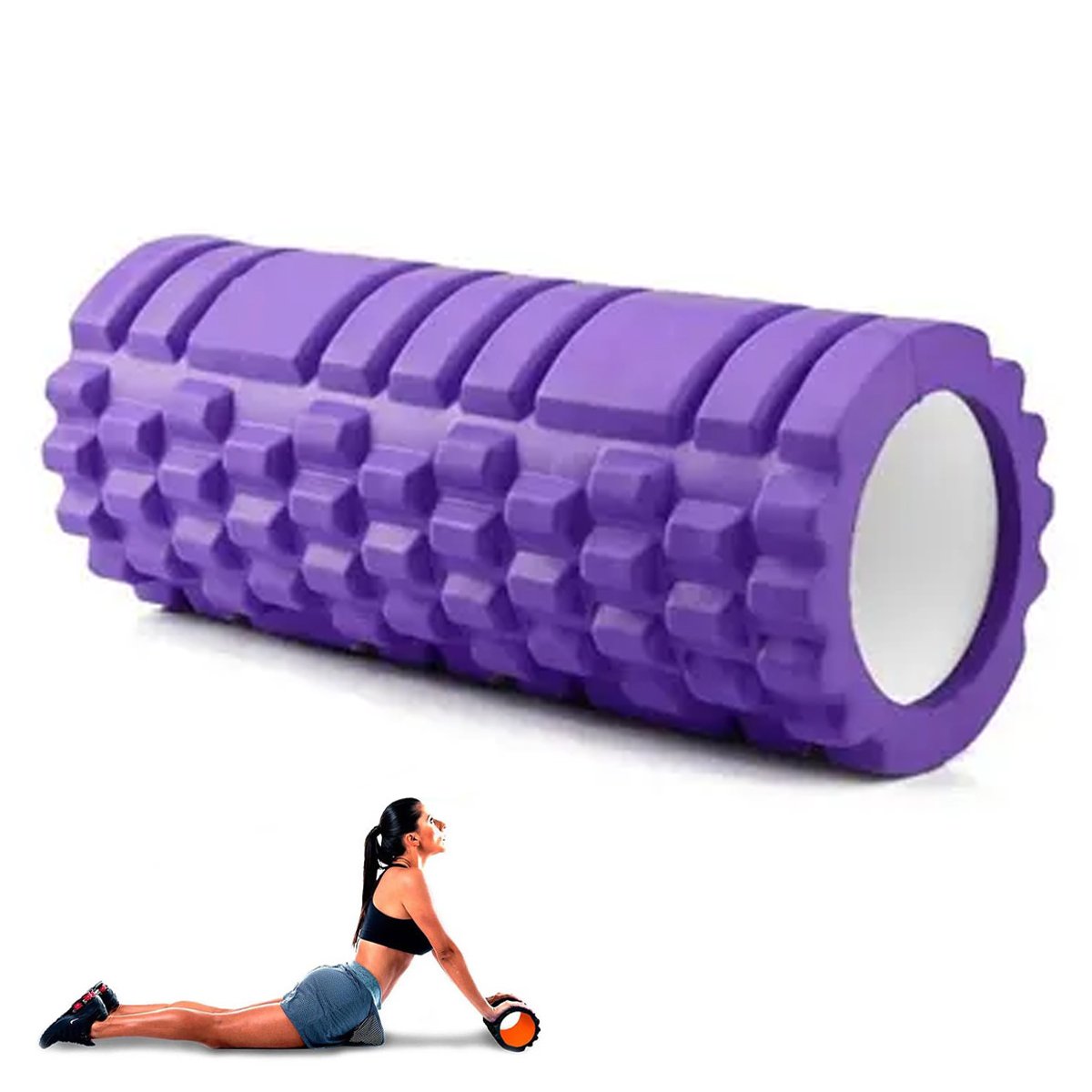 Rolo Miofascial Foam Roller Massagem Yoga Pilates Fisioterapia Treino ...
