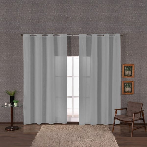 CORTINA MICROFIBRA CARINA 2,60 x 1,70 CINZA | MadeiraMadeira