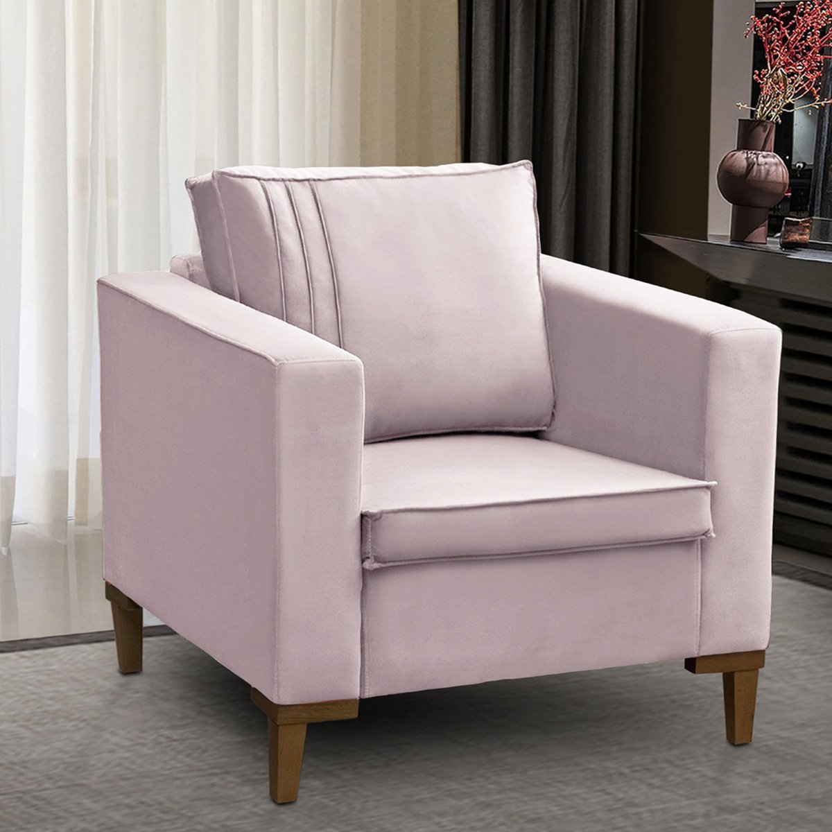 Poltrona Decorativa Riviera Veludo - Star Confort | MadeiraMadeira