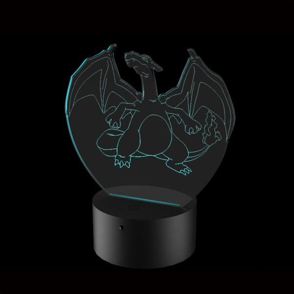Luminária de Led - Charizard Pokémon | MadeiraMadeira