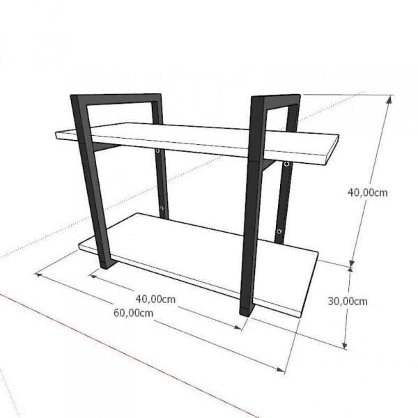 Rack Estilo Industrial Aço Cor Preto Prateleiras 30cm Cor Preto Modelo ...