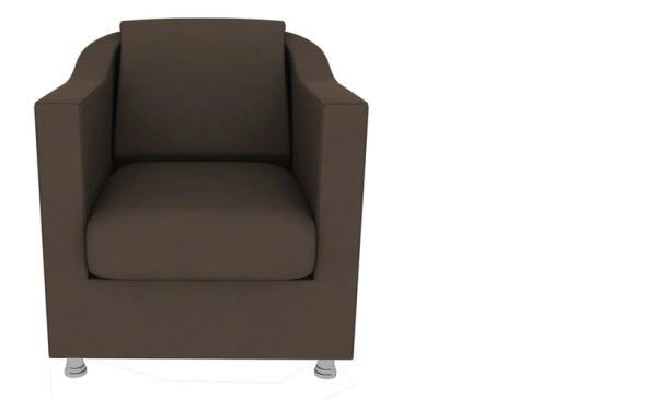 Poltrona Decorativa Tilla para Sala e Escritório Tilla Suede Marrom ...