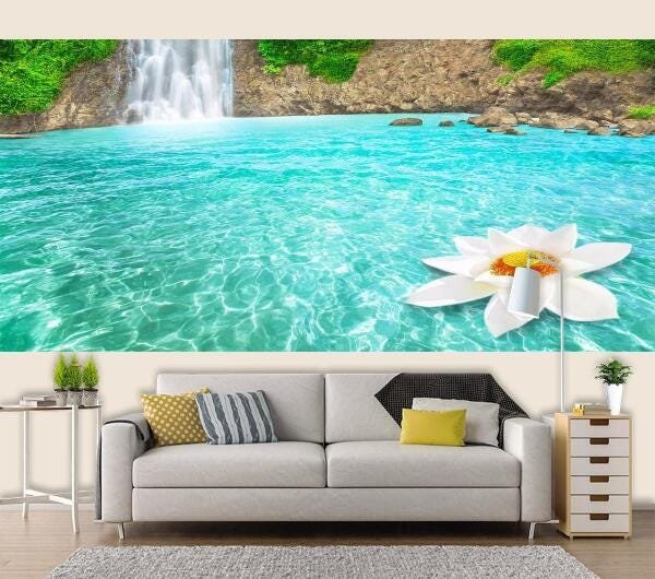 Papel De Parede 3D Paisagens Cachoeira 0015 (3M X 2M) | MadeiraMadeira