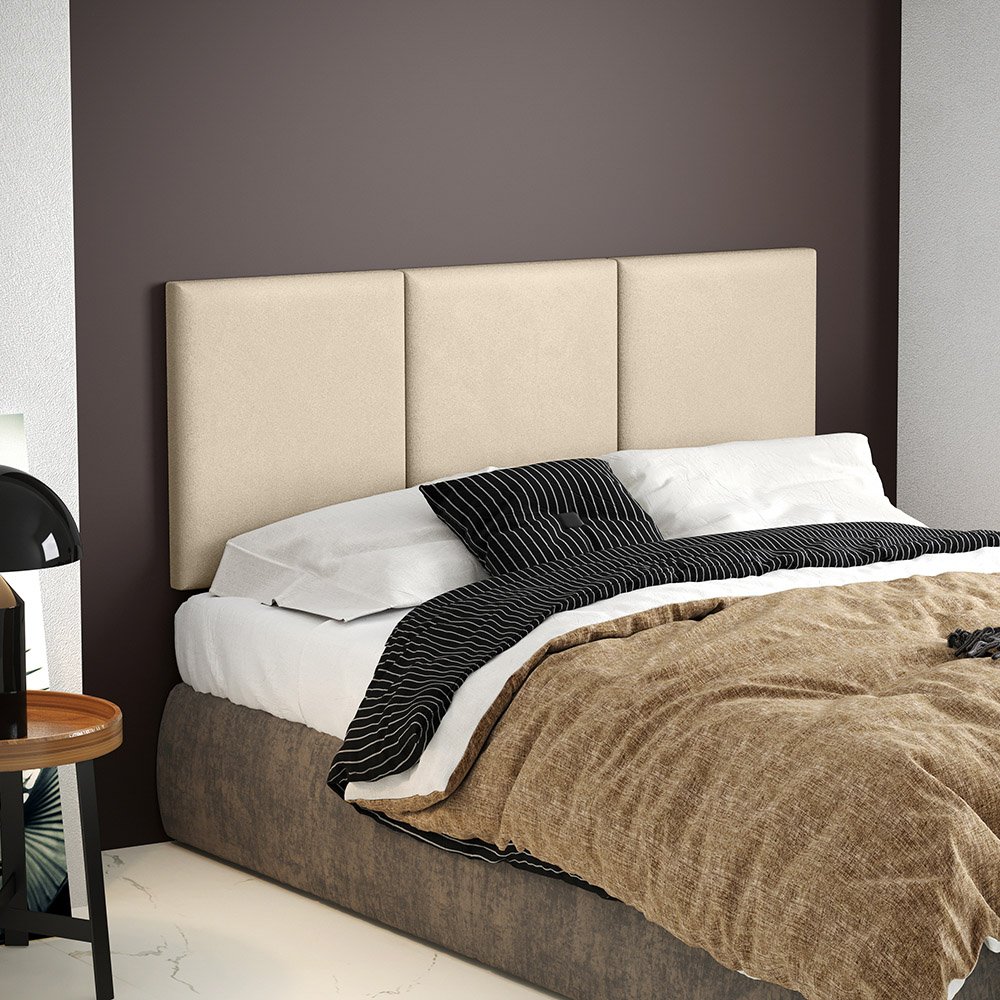 Cabeceira Cama Box Casal Valência 1.60 Painel Modulado Pávia Areia - LH ...