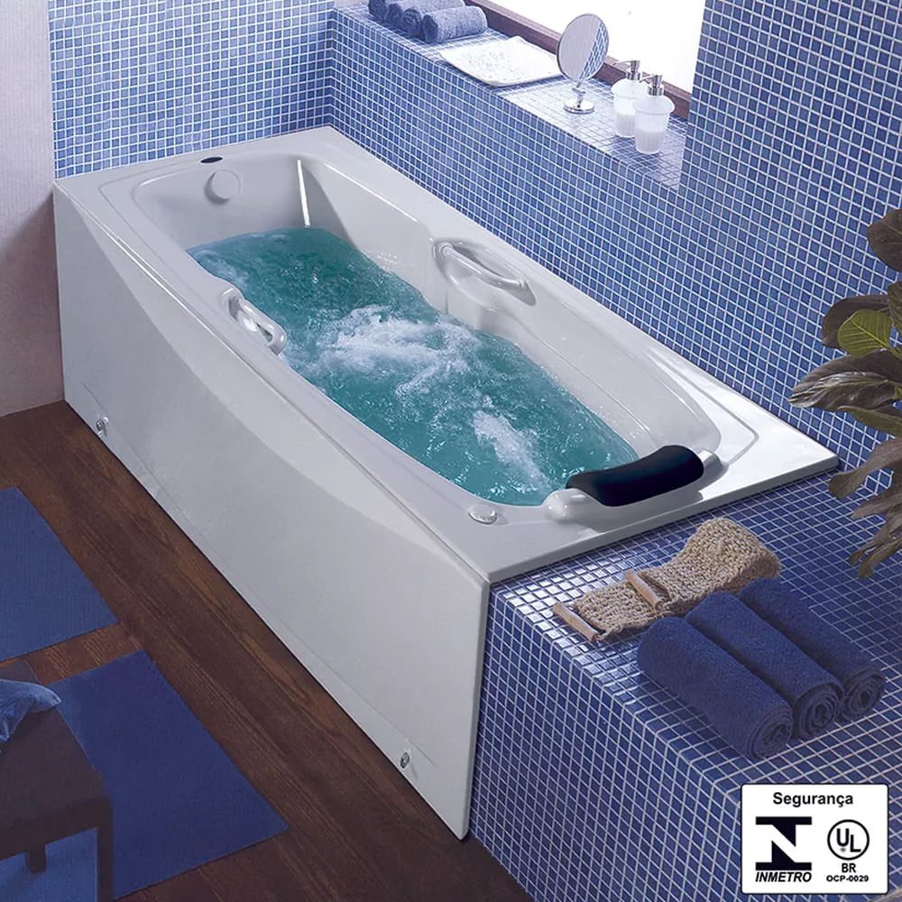 Banheira Almeria Albacete Premium 150x90x45 P Acrílico | MadeiraMadeira