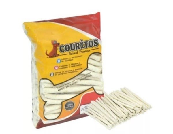 Osso Palito De Couro Bovino 6mm Couritos 500g | MadeiraMadeira