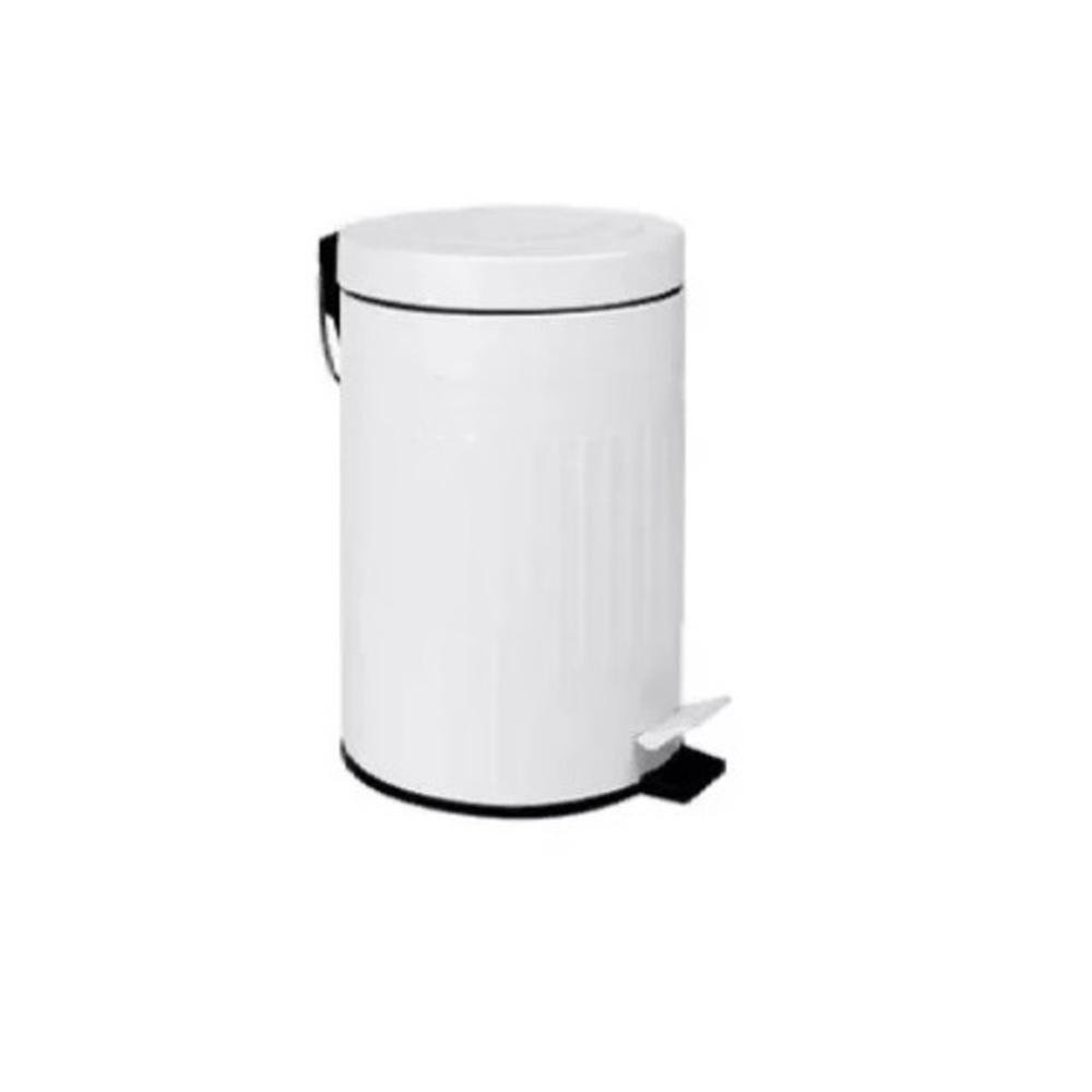 LIXEIRA COZINHA 12 LITROS PEDAL CESTO BALDE EM INOX BRANCO | MadeiraMadeira