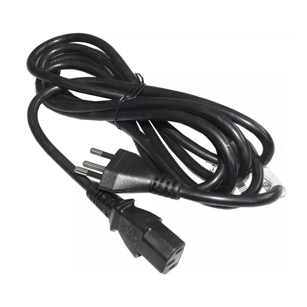 Cabo De Força Para Monitor Preto 10A 250V 2P+T 1,5 Metros | MadeiraMadeira