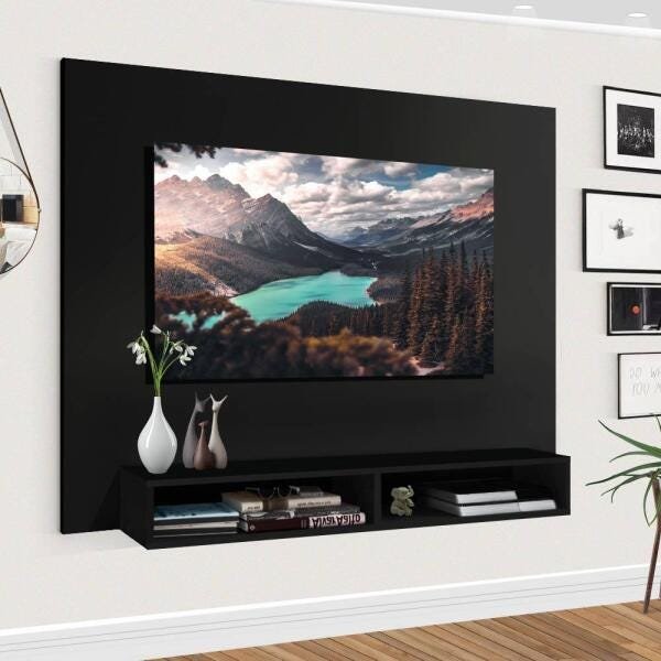 Painel para TV até 50 Polegadas Preto | MadeiraMadeira