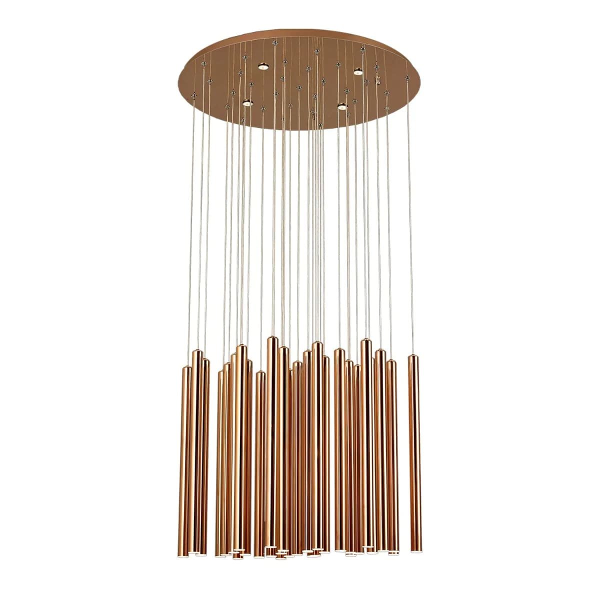 Lustre Pendente Led 33w Moderno Rose Gold 62cm Runde Altaluce ...