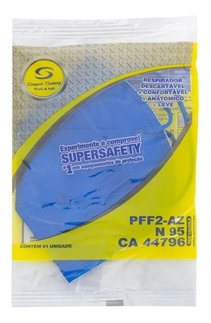 Respirador Pff2 Máscara Azul Kit 25 Un Super Safety Elastico De Cabeça ...