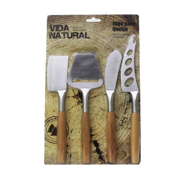 Jogo de Facas para Queijo com 4 peças Inox - Fort Solutions ...
