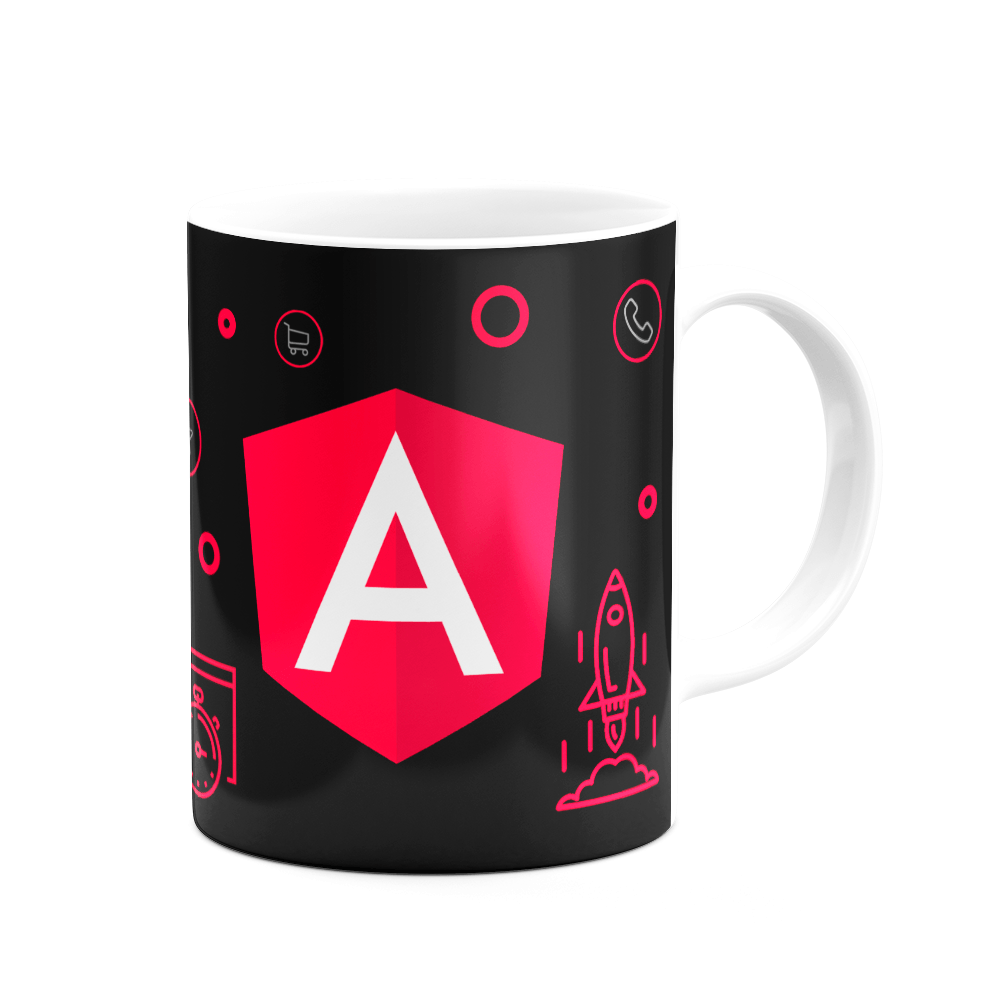 Caneca Dev Angular - Dark White | MadeiraMadeira