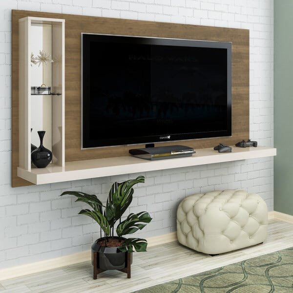 Painel Artely Alaska com Prateleira em Tamburato 50mm Liberatti | MadeiraMadeira