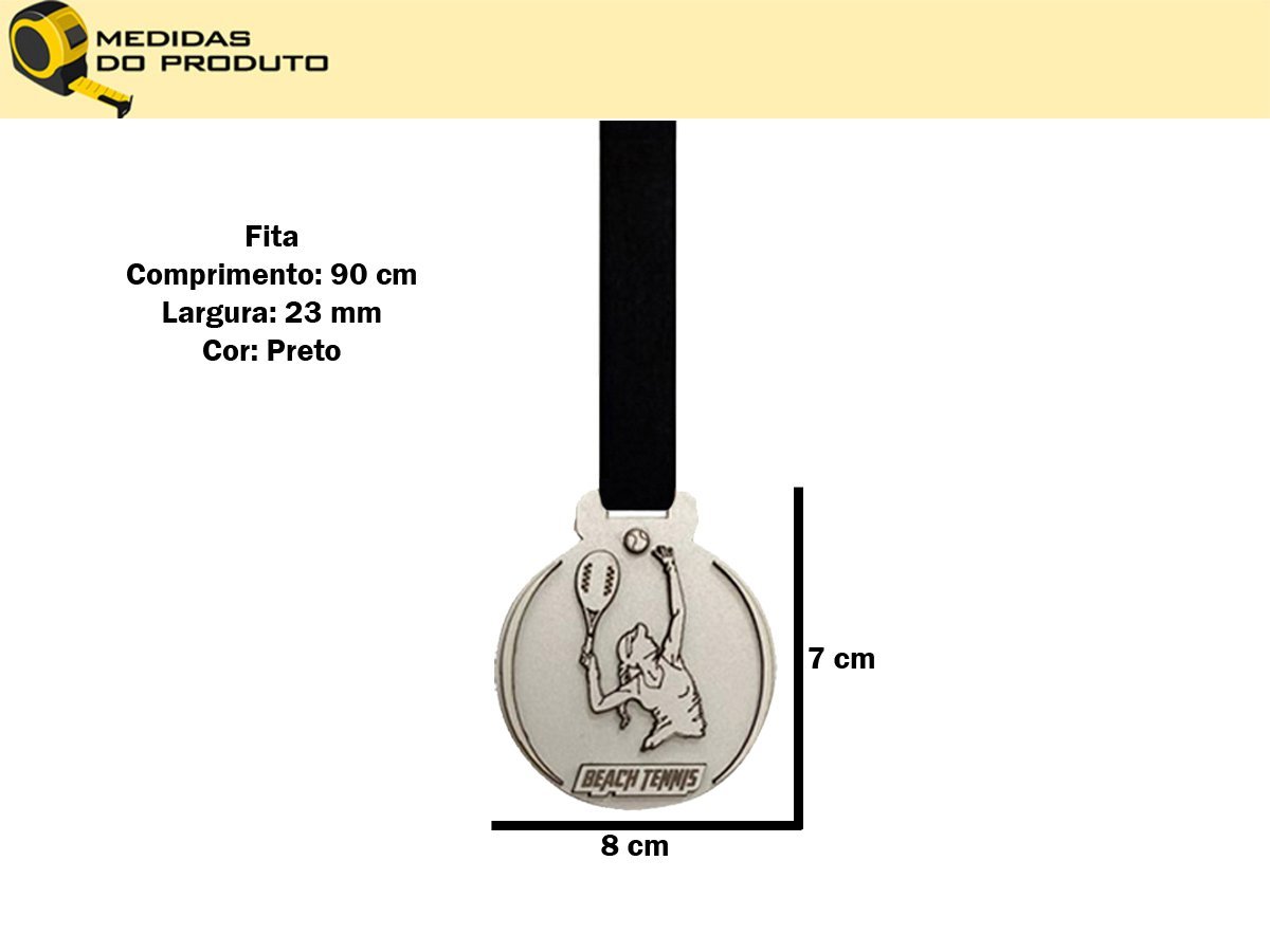 15 Medalhas Participação Beach Tennis Feminino Branco Eptcel Arte em ...
