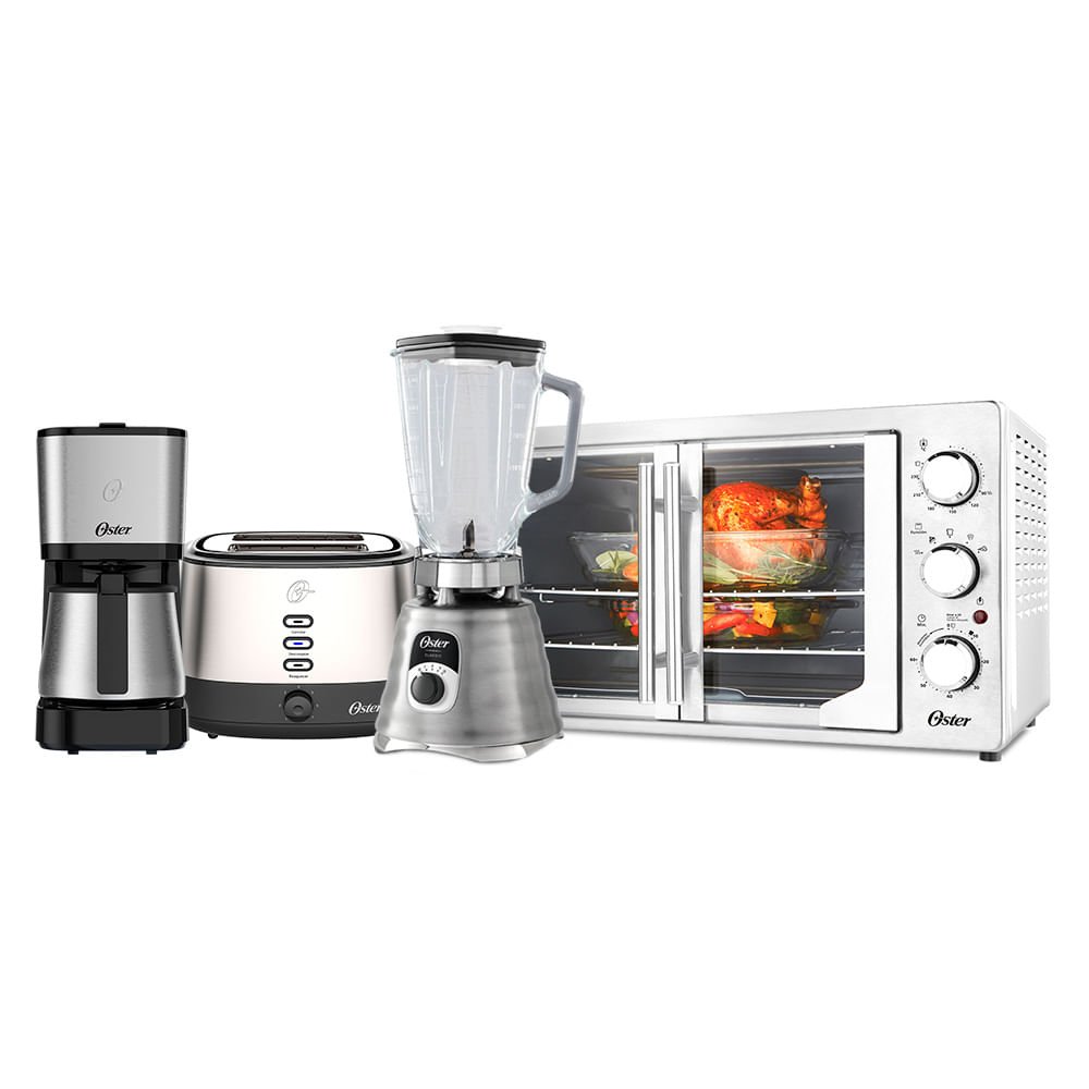 Kit Cozinha Inox e Black Oster - 127V | MadeiraMadeira
