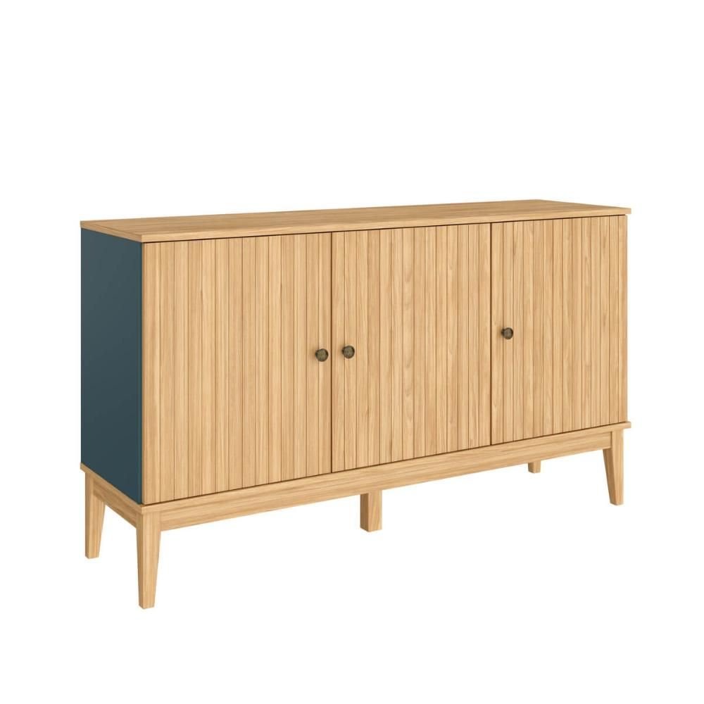 Buffet Aparador com 3 Portas Mel Petroleo Mdp 134x38x77cm Mb 1061 ...