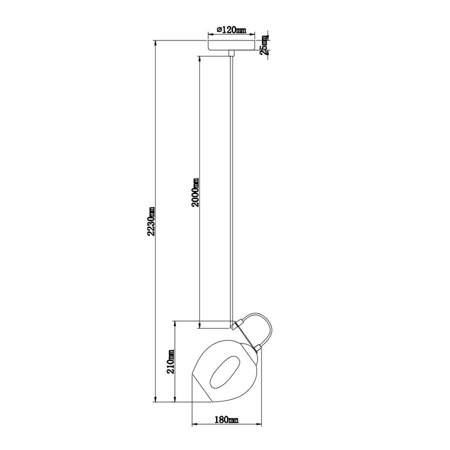 Pendente Bronze e Âmbar Metal e Vidro PD1730 | MadeiraMadeira