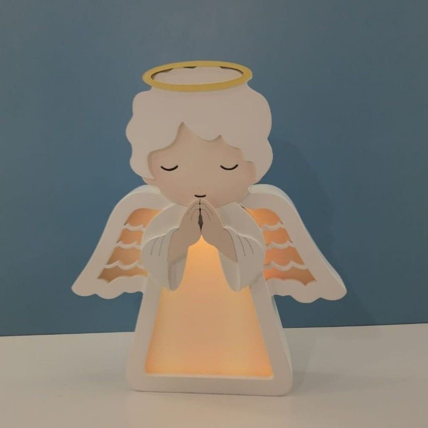 Luminária RGB Anjinho Branco com Bateria Recarregável | MadeiraMadeira