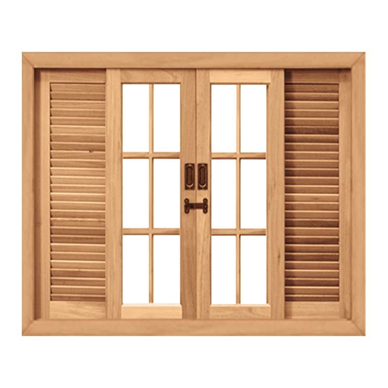 Janela de Madeira Veneziana de Correr Reto de Eucalipto Esel Esquadrias ...