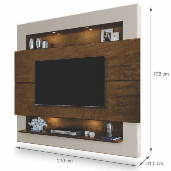 Painel para TV com LED Suspenso Milão Luapa Suporta TV até 75 Polegadas ...