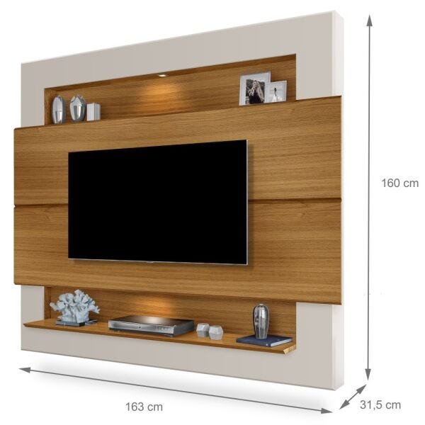 Painel para TV com LED Suspenso Milão Luapa Suporta TV até 57 Polegadas ...