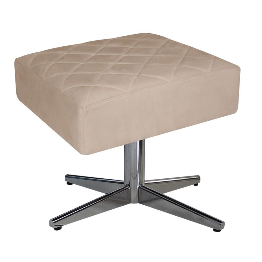 Puff Decorativo Lisa Suede Bege com Base Giratória Aço - Dominic Decor ...