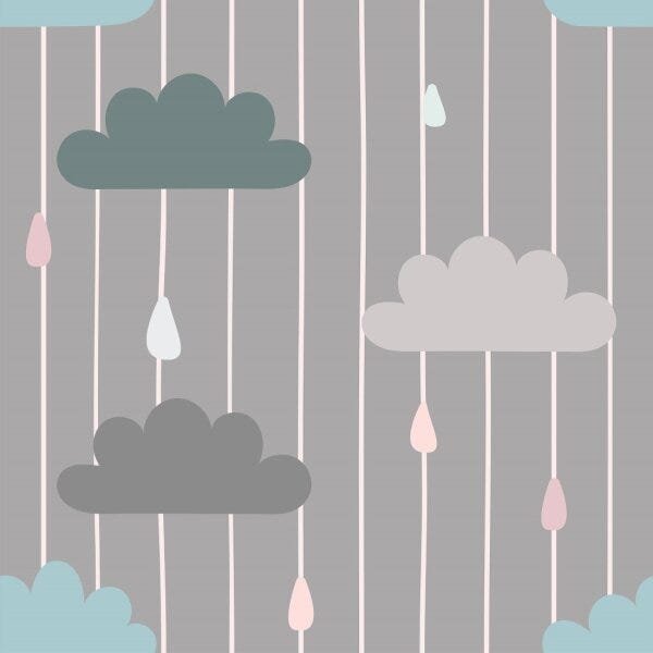 Papel De Parede Adesivo Infantil Nuvens N014121 Rolo 0,58x3M ...