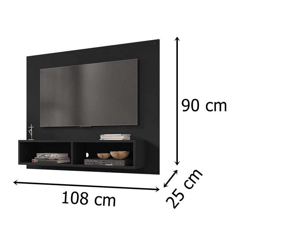 Painel Viena Preto Fosco - Móveis Bechara | MadeiraMadeira