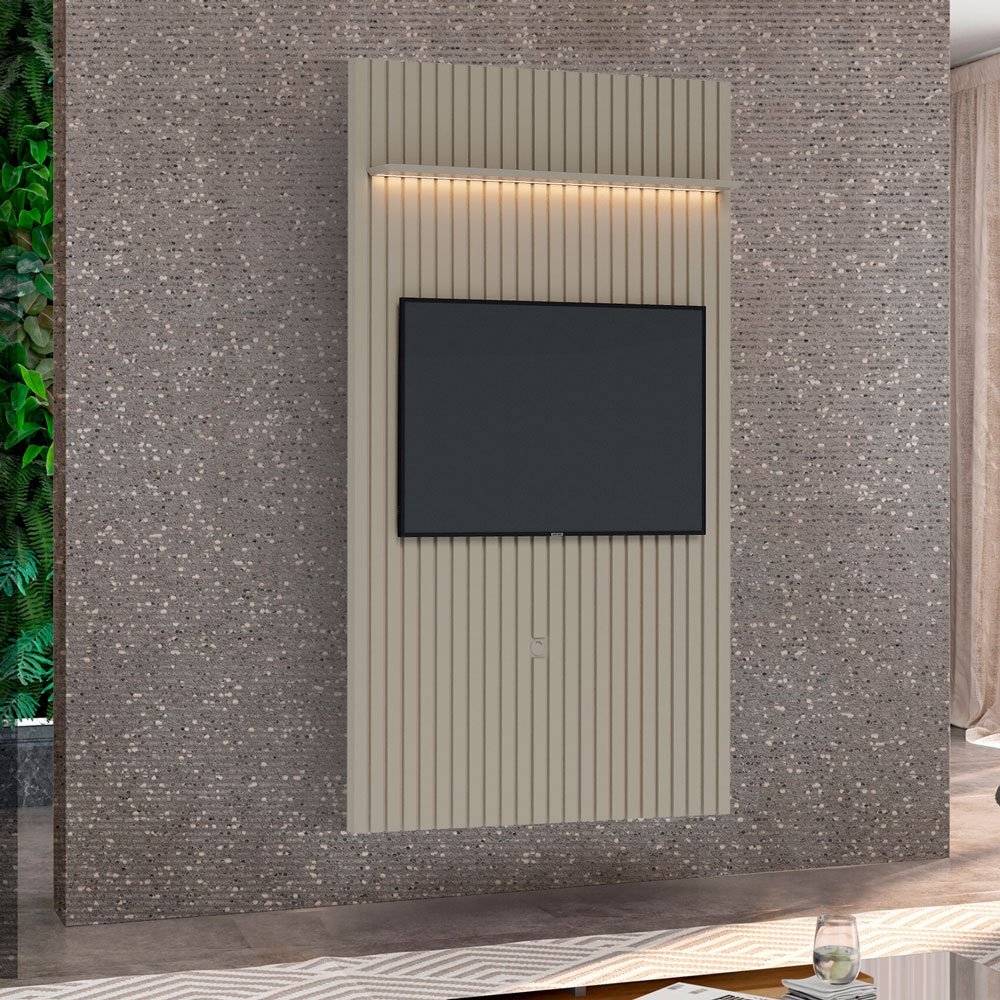 Painel para TV Ripado Flow 1.4 LED Gianduia - MóveisAqui Imcal Móveis ...