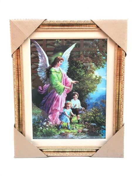 Quadro Anjo da Guarda com Vidro e Moldura | MadeiraMadeira