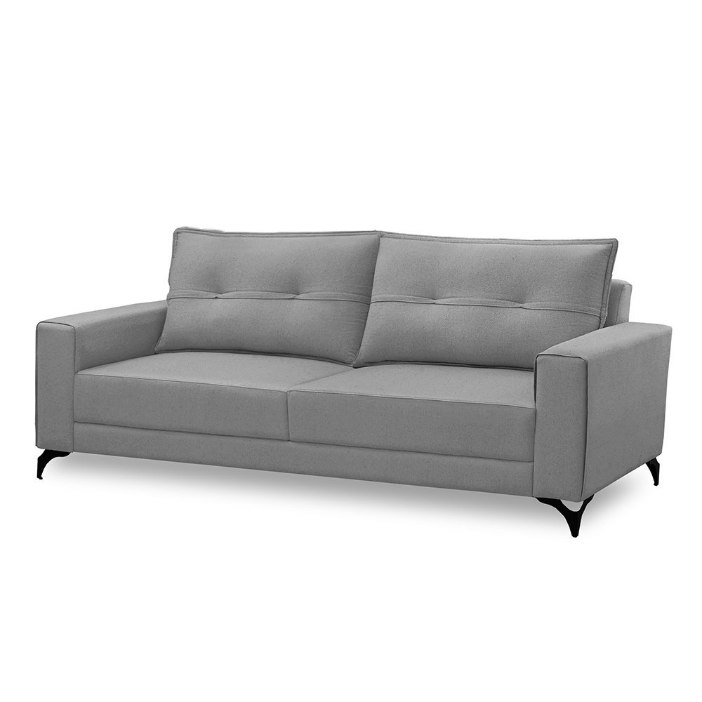 Sofá Decorativo Living 2 Lugares 200cm Nate Veludo Cinza G22 - Gran ...