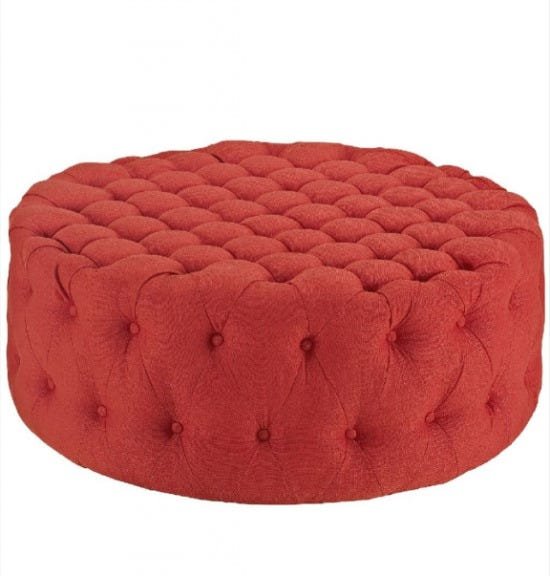 Puff Redondo Gigante Alcide Redondo Capitonê Linha Alta Vermelho ...